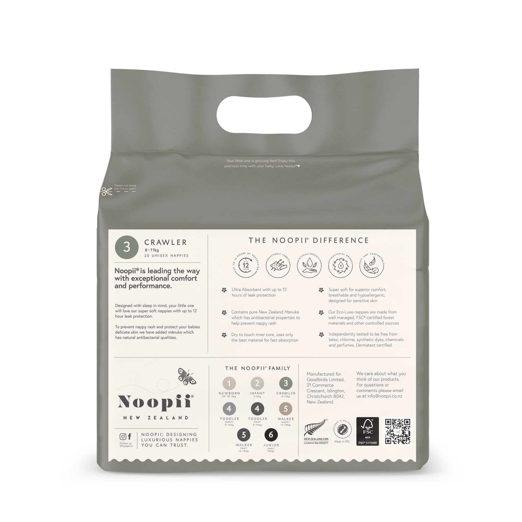 Noopii® Crawler Nappies - 12-Hour Leak Protection | Noopii® NZ